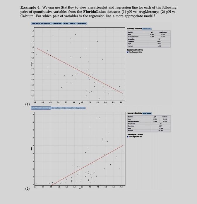 Solved Example 4. We can use StatKey to view a scatterplot | Chegg.com