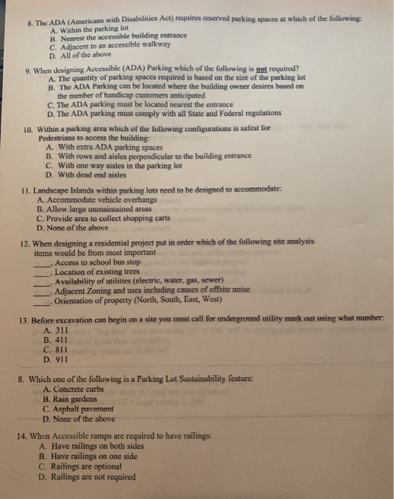 Solved The ADA (Americans with Disabilities Act) requires | Chegg.com
