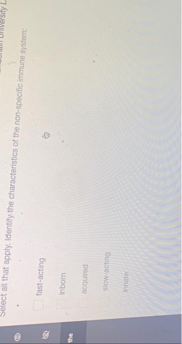 Solved Select all that apply. Identify the characteristios | Chegg.com