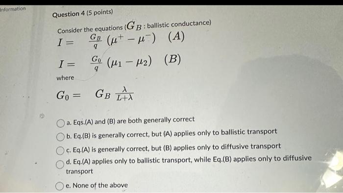 Solved Information Question 4 (5 points) Consider the | Chegg.com