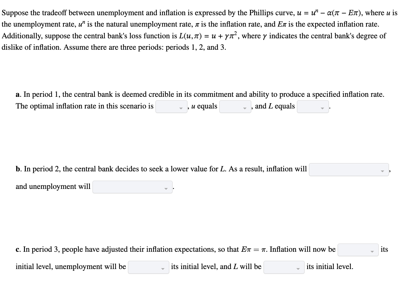 Solved Suppose the tradeoff between unemployment and | Chegg.com