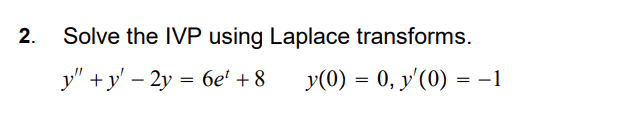 Solved Solve the IVP using Laplace | Chegg.com