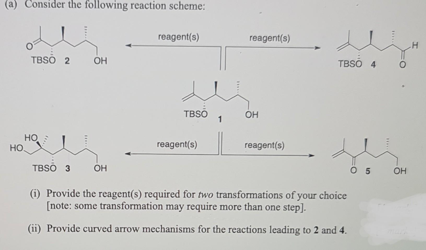 Solved (a) Consider the following reaction scheme: | Chegg.com