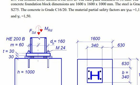 concrete foundation block dimensions are 1600 x 1600 | Chegg.com