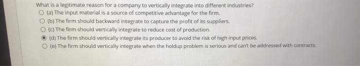 Solved What is a legitimate reason for a company to | Chegg.com