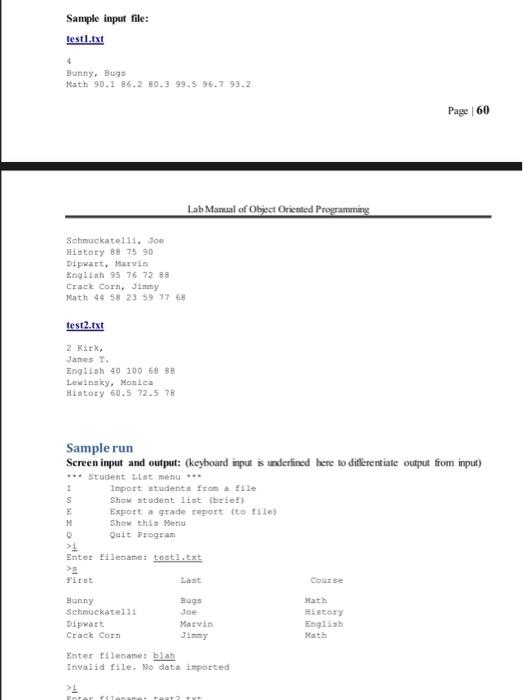 Solved You will design a set of classes for storing student | Chegg.com