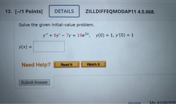 Solved Solve the given initial-value problem. | Chegg.com
