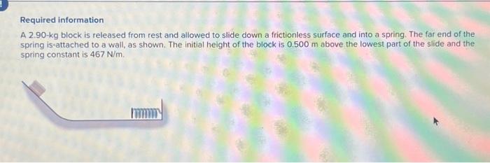 Solved Required information A 2.90 kg block is released from | Chegg.com