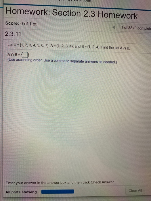 Solved Homework: Section 2.3 Homework Score: 0 of 1 pt 1 of | Chegg.com