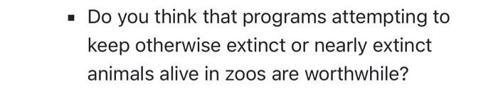 Solved Biology II- Do you think that programs attempting to | Chegg.com
