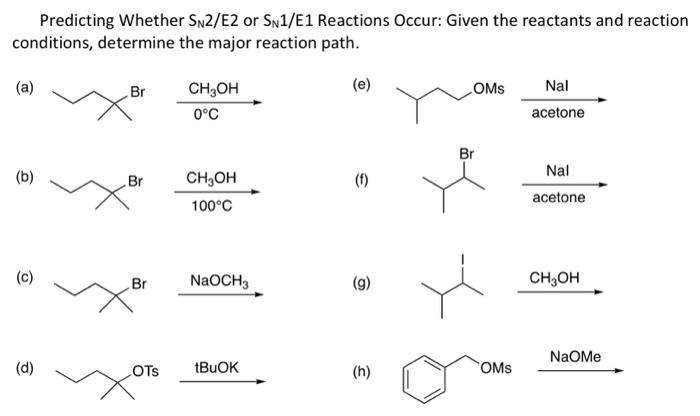 Solved Predicting Whether SN2/E2 or SN1/E1 Reactions Occur: | Chegg.com