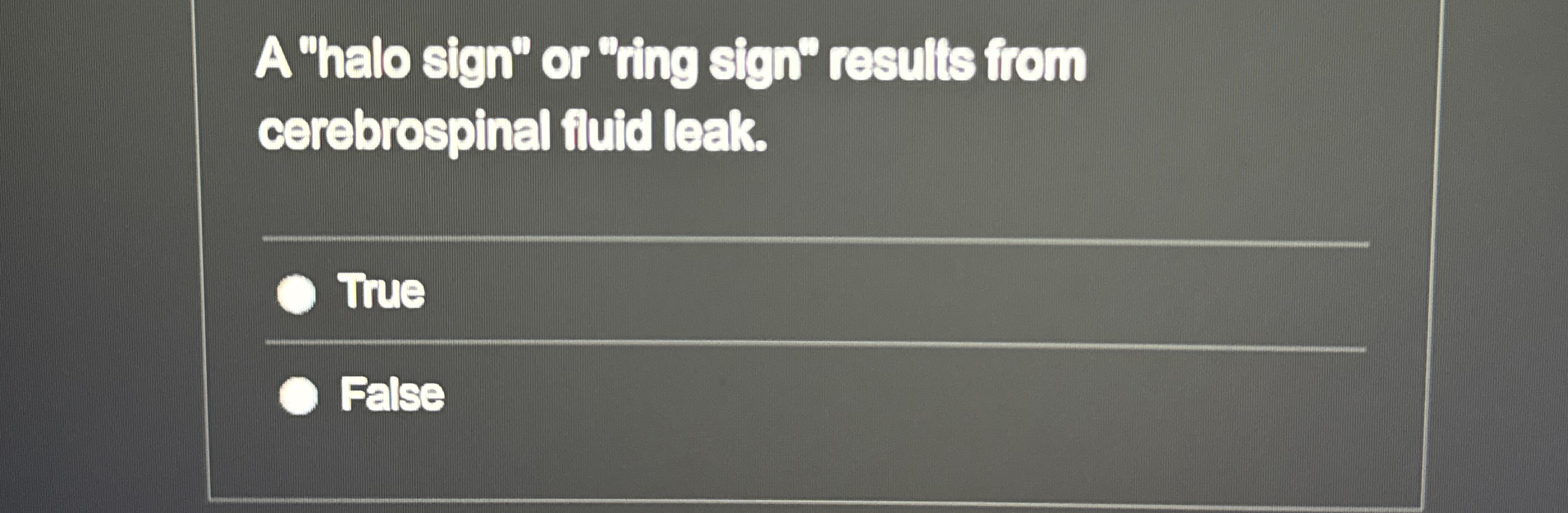 Solved A "halo sign" or "ring sign" results from | Chegg.com