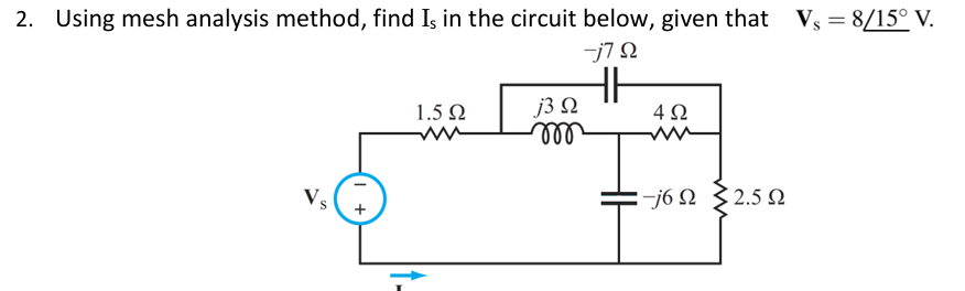 Solved Using mesh analysis method, find Is in ﻿the circuit | Chegg.com