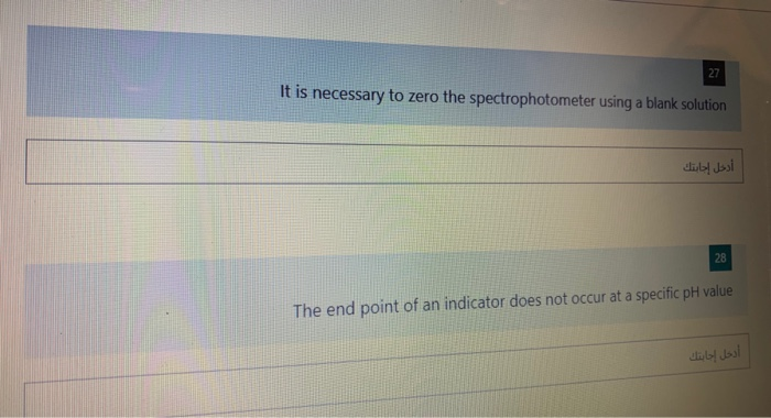 Solved 27 It is necessary to zero the spectrophotometer | Chegg.com
