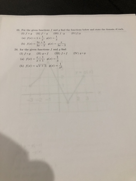 Solved 23 For The Given Functions And Find The Function 2163