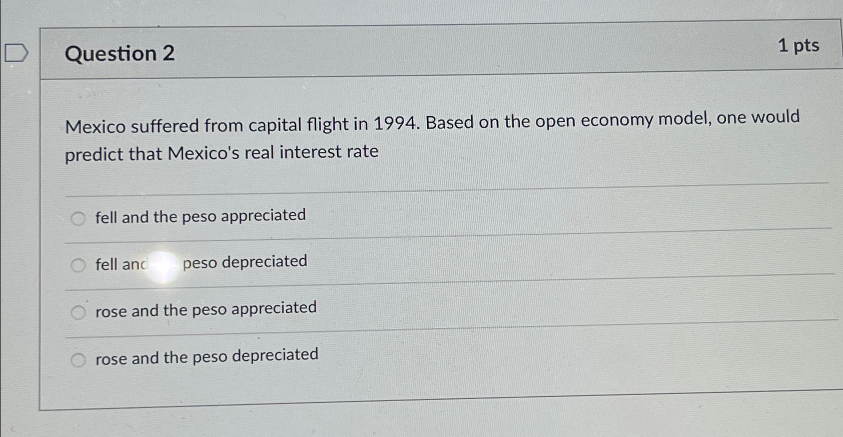 Solved Question 21 ﻿ptsMexico suffered from capital flight | Chegg.com
