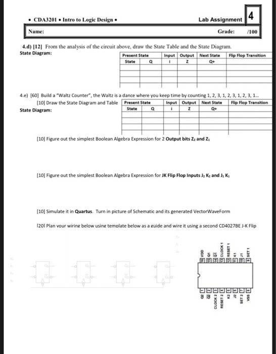 Cda3201 Intro To Logic Design Lab Assignment Grade 