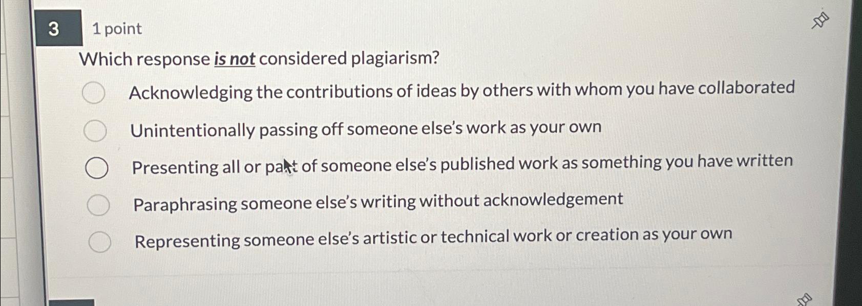 Solved 31 ﻿pointWhich response is not considered | Chegg.com