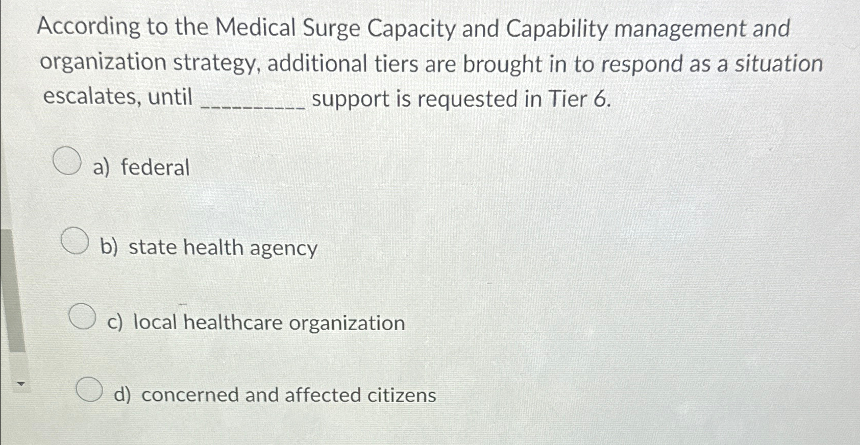 Solved According to the Medical Surge Capacity and | Chegg.com