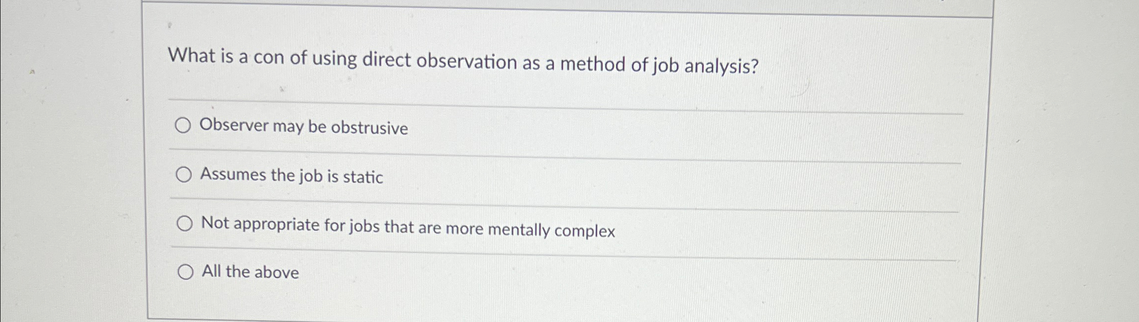 Solved What is a con of using direct observation as a method | Chegg.com