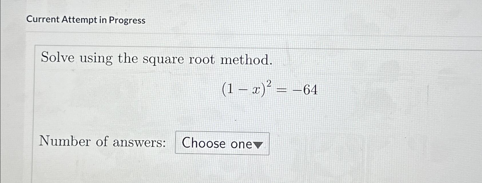 Solved Current Attempt in ProgressSolve using the square | Chegg.com