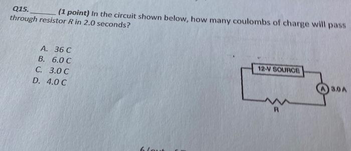 Solved Q15. (1 point) In the circuit shown below, how many | Chegg.com