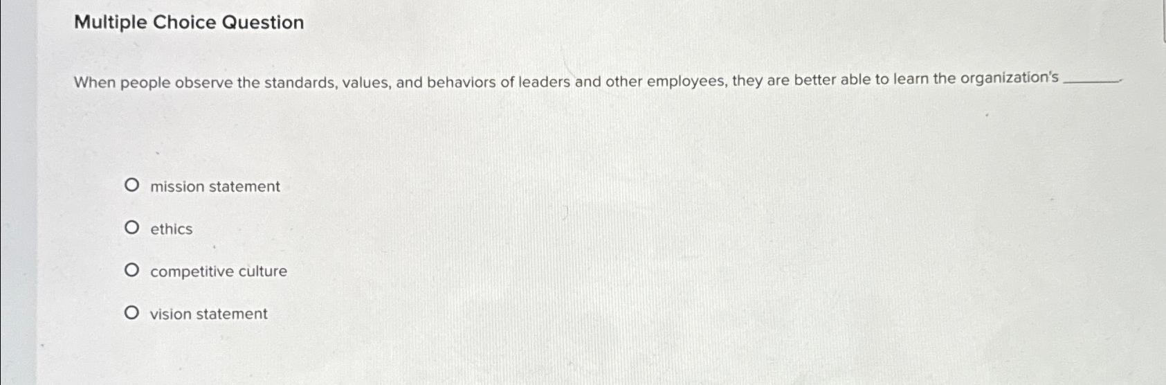 Solved Multiple Choice QuestionWhen people observe the | Chegg.com