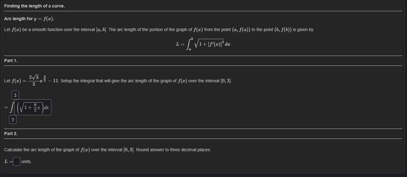 Solved Finding the length of a curve.Arc length for | Chegg.com
