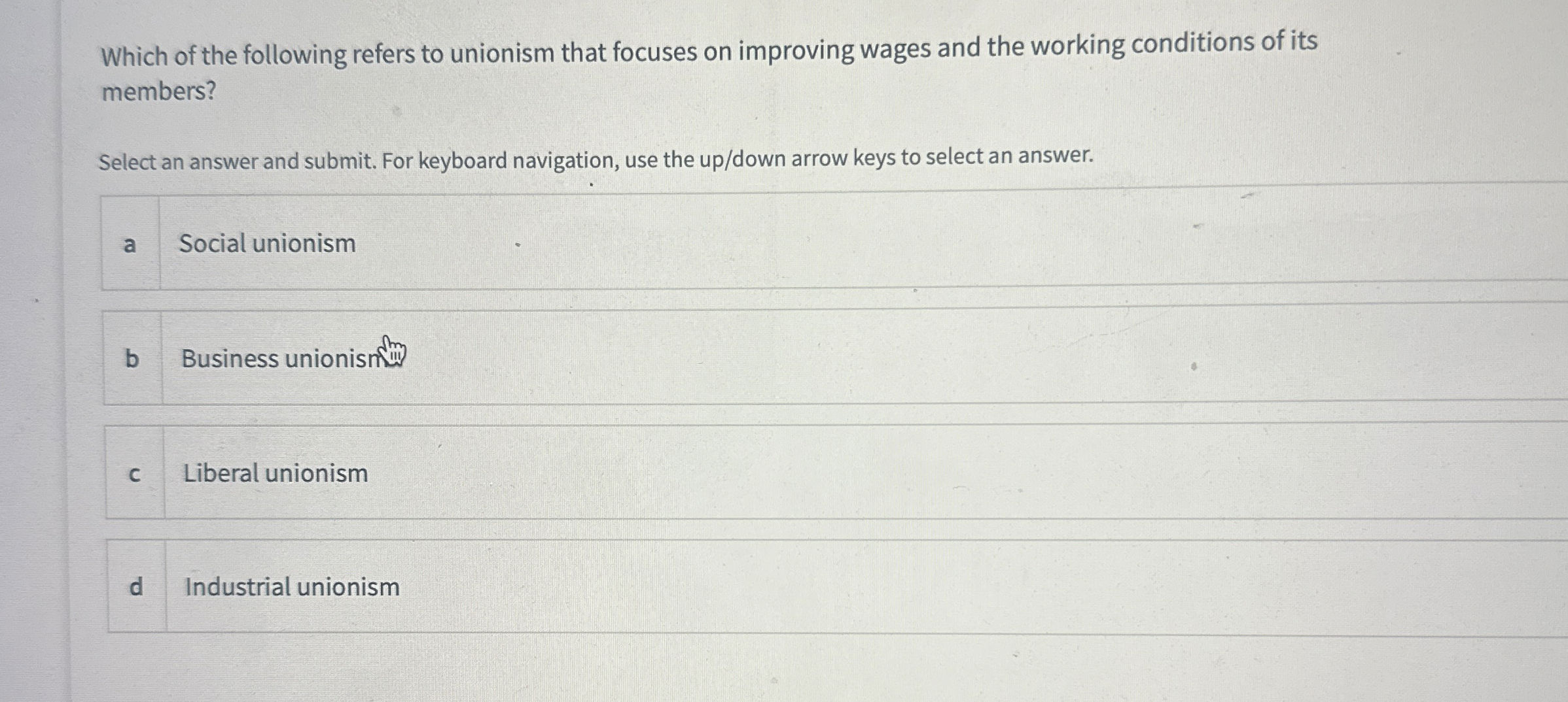 Solved Which of the following refers to unionism that | Chegg.com
