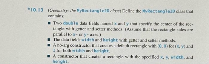 Solved 0.13 (Geometry: the MyRectangle2D class) Define the | Chegg.com