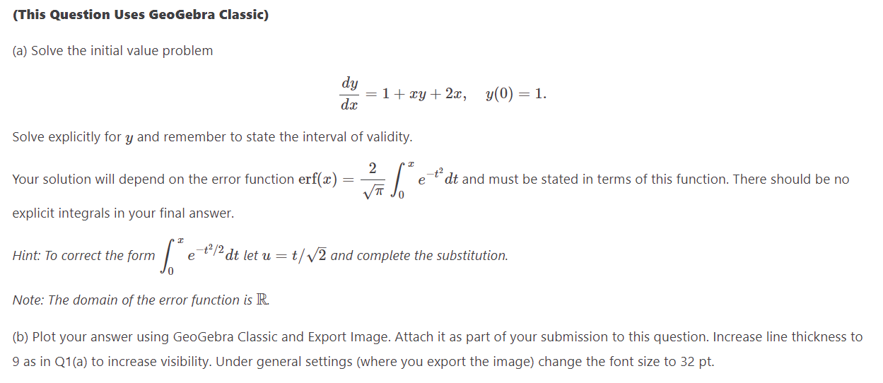 Solved (This Question Uses GeoGebra Classic)(a) ﻿Solve the | Chegg.com