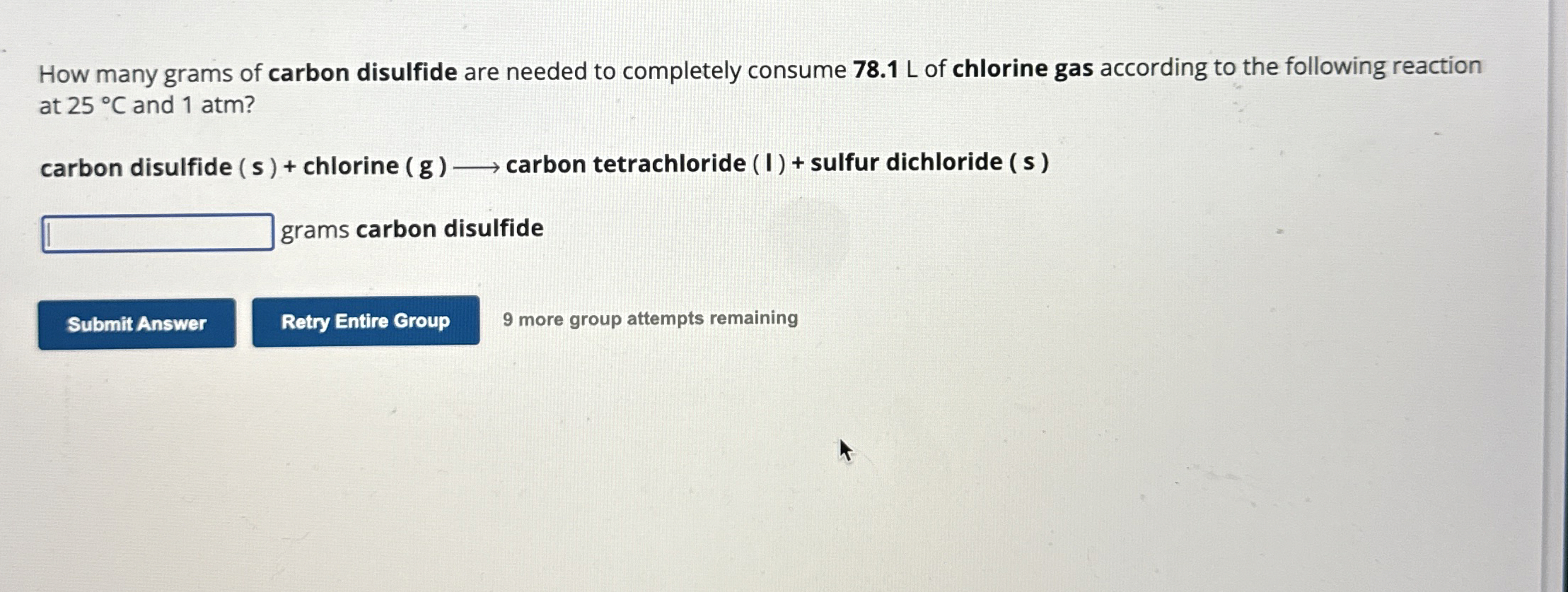 Solved How many grams of carbon disulfide are needed to | Chegg.com
