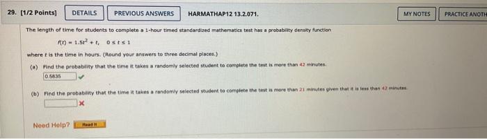 Solved The length of time for students to complete a 1 -hour | Chegg.com