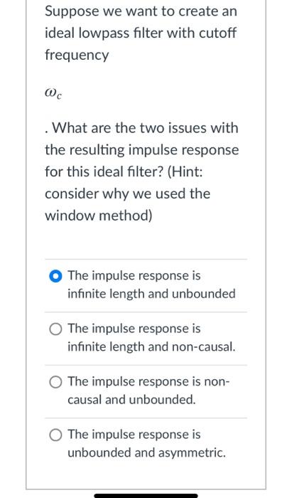 Solved Suppose we have a length N LSI filter with transition | Chegg.com