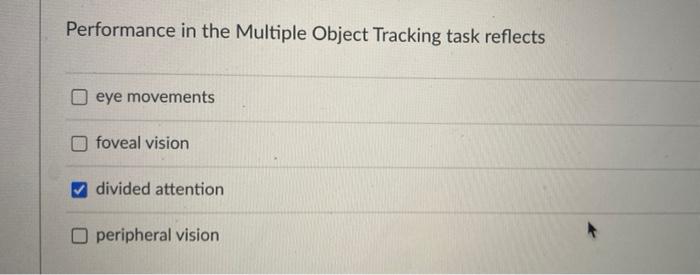 Solved Performance in the Multiple Object Tracking task | Chegg.com