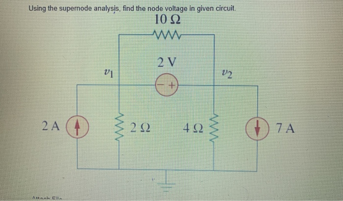Solved Using the supernode analysis, find the node voltage | Chegg.com