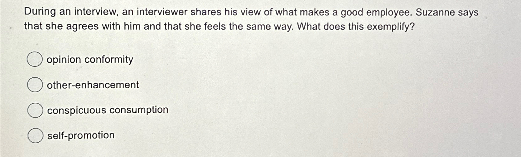 Solved During an interview, an interviewer shares his view | Chegg.com