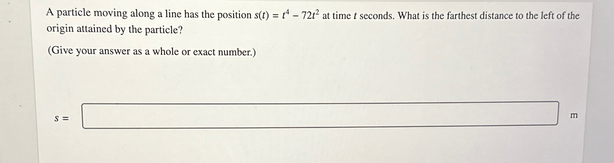Solved A particle moving along a line has the position | Chegg.com