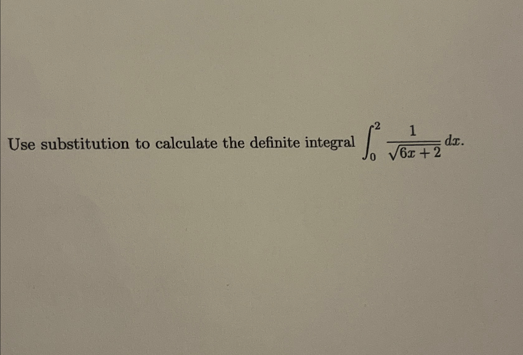 Solved Use substitution to calculate the definite integral | Chegg.com