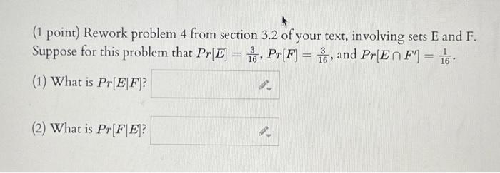 Solved (1 point) Rework problem 4 from section 3.2 of your | Chegg.com