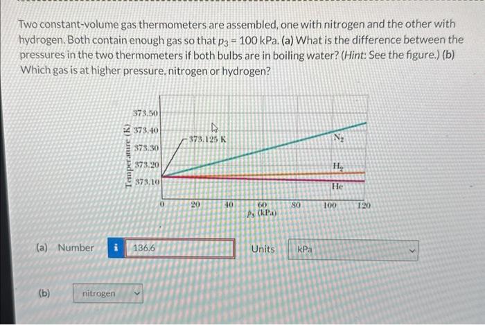 Solved Two constant-volume gas thermometers are assembled, | Chegg.com