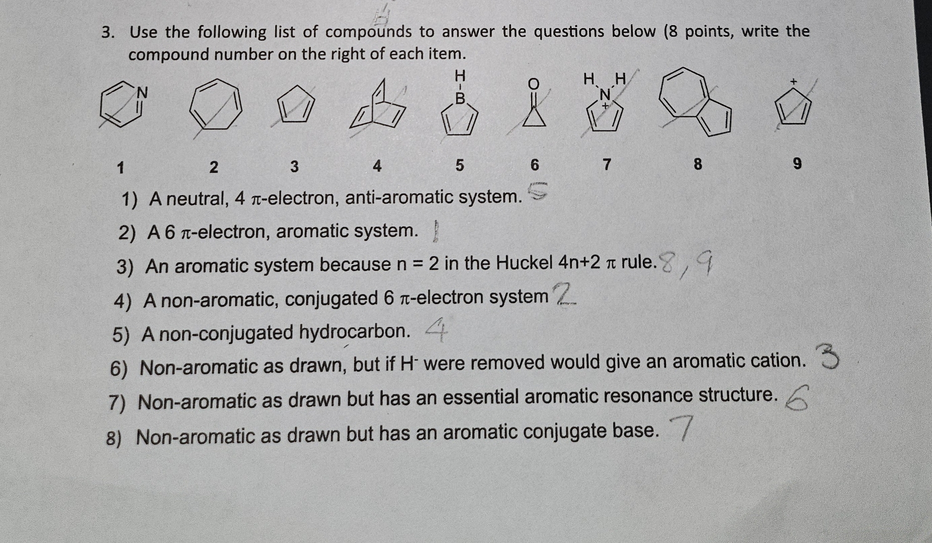 Solved Use the following list of compounds to answer the | Chegg.com