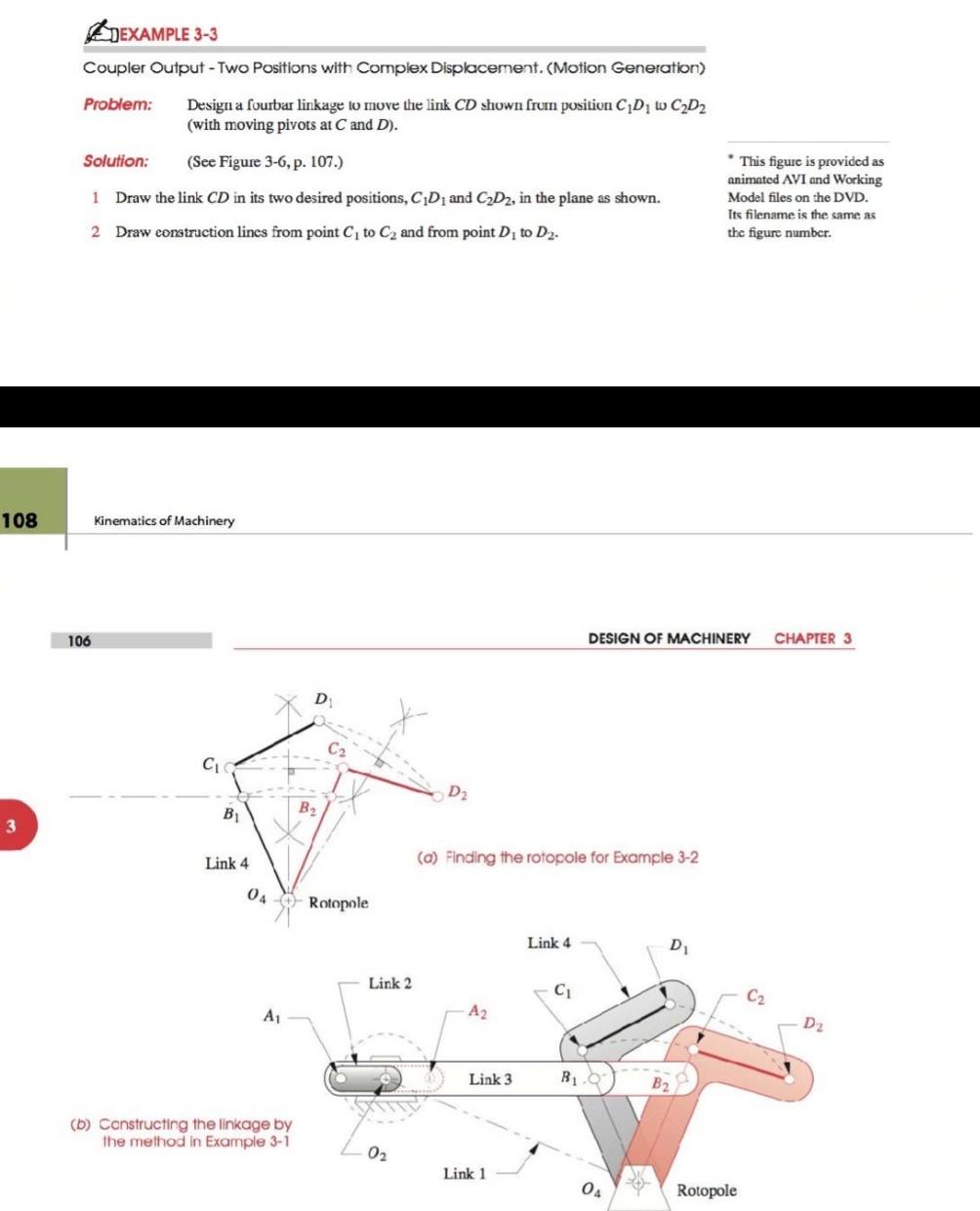 Solved 3-4 Design a fourbar mechanism to give the two | Chegg.com