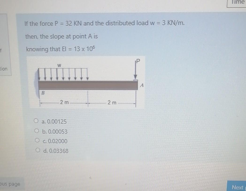 Solved iime If the force P = 32 KN and the distributed load | Chegg.com