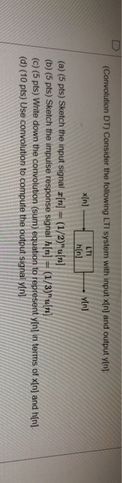 Solved (Convolution DT) Consider the following LTI system | Chegg.com