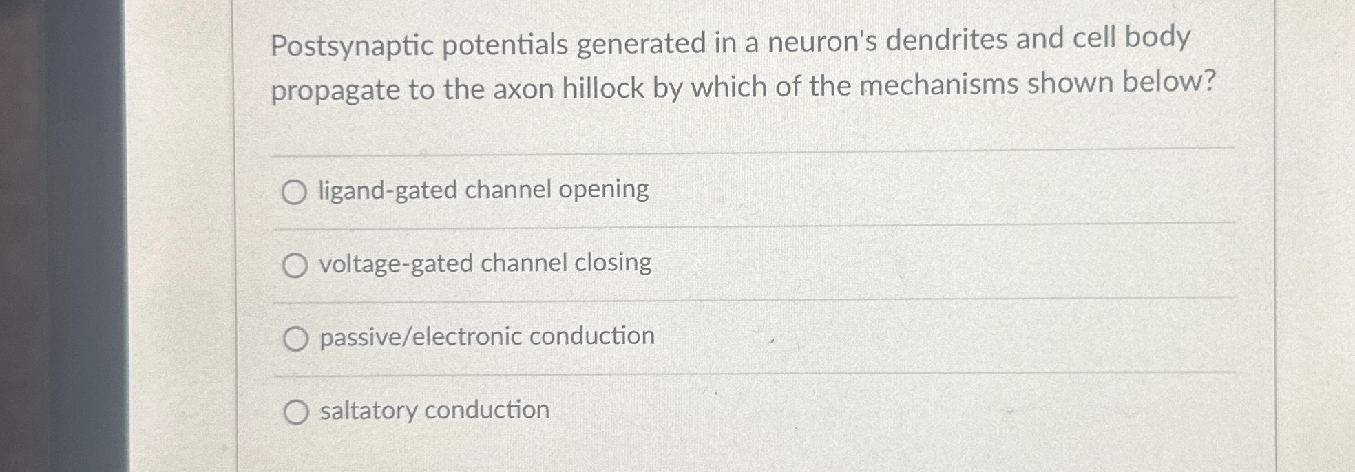 Solved Postsynaptic potentials generated in a neuron's | Chegg.com