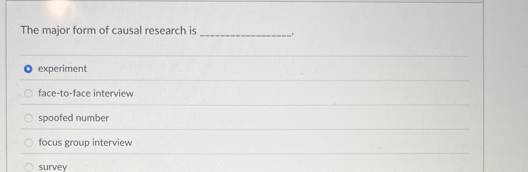 Solved The major form of causal research is | Chegg.com