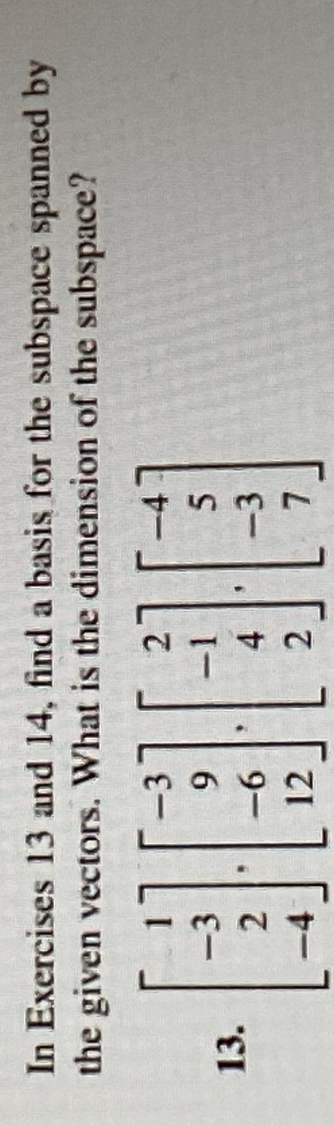 Solved In Exercises 13 ﻿and 14, ﻿find a basis for the | Chegg.com