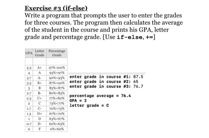 Solved Exercise #3_(if-else) Write a program that prompts | Chegg.com