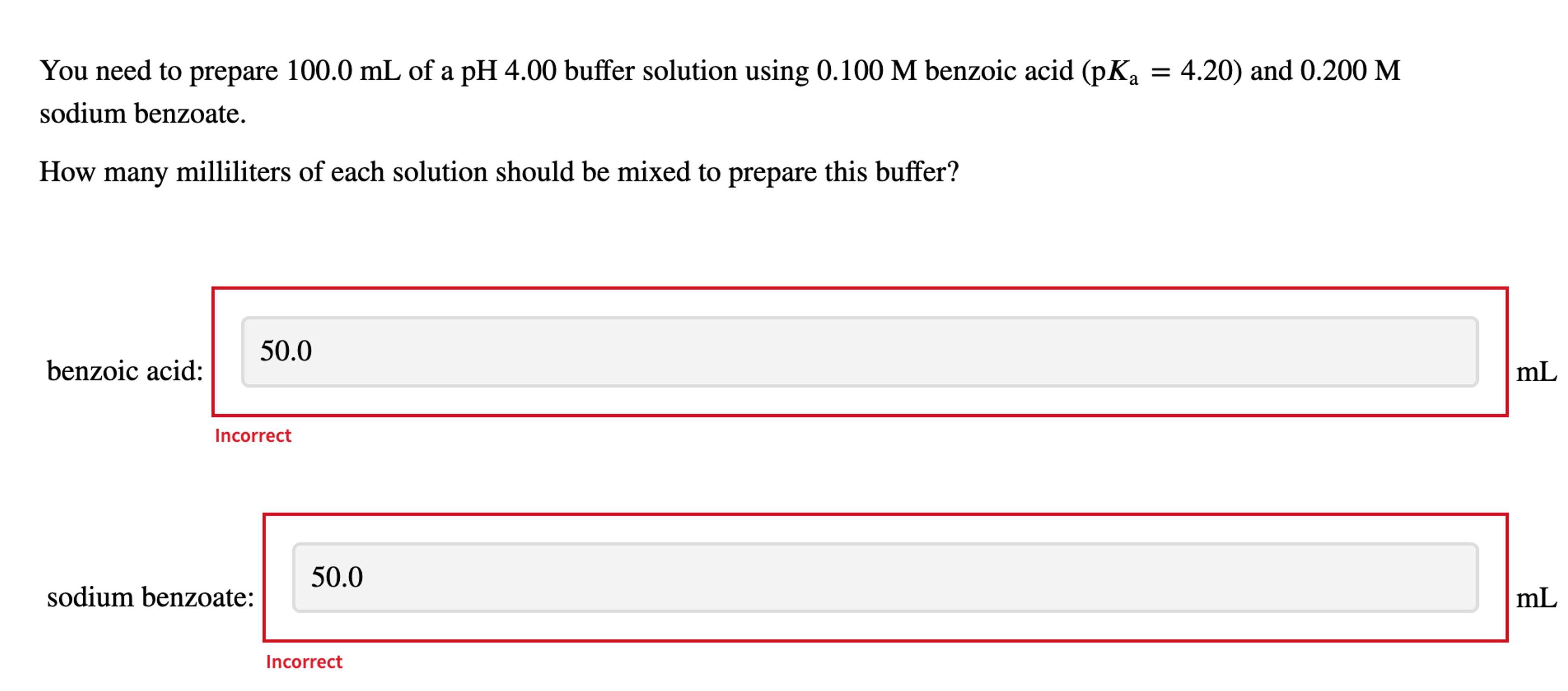 Solved You need to prepare 100.0mL ﻿of a pH 4.00 ﻿buffer | Chegg.com